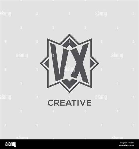Monogram Vx Logo With Eight Point Star Style Design Vector Graphic Stock Vector Image And Art Alamy