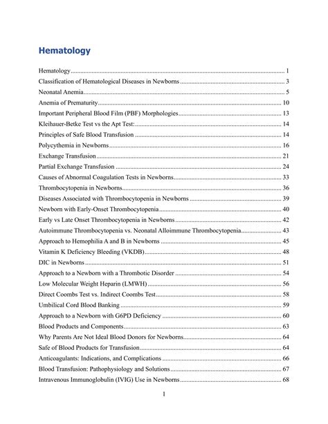 Hematology Of The Newborn At A Glance Neonatology Pdf