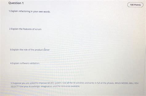solved question 1 1 explain refactoring in your own words
