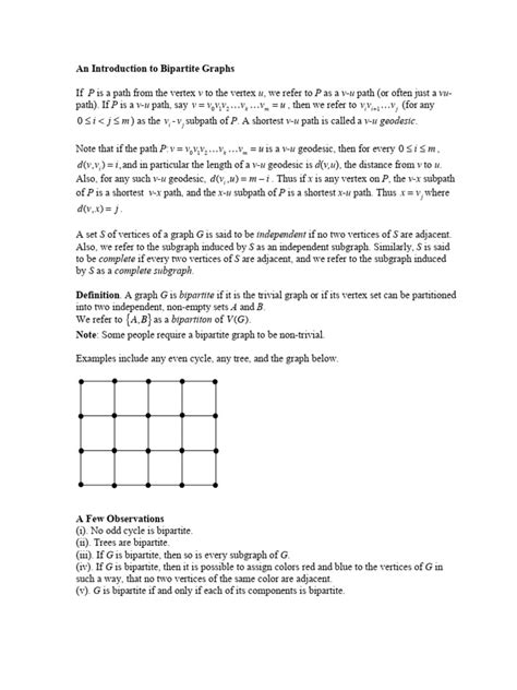 Bipartite Graphs Pdf Graph Theory Mathematical Relations