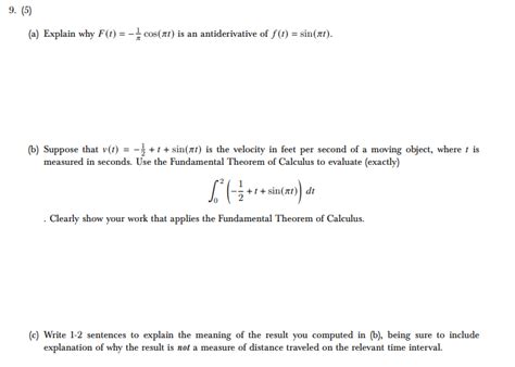 Solved A Explain Why F T Frac{1}{ Pi} Cos Pi