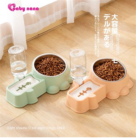 Automatic Pet Water Feeder 2 In 1 Dog Bowl Stainless Steel Cute Octopus