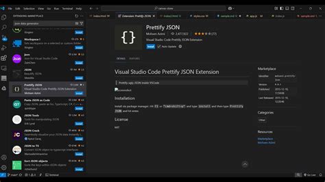 One Click Json Formatting — Instantly Prettify Your Code In Vs Code Youtube