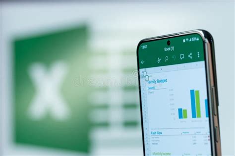 microsoft office excel application menu editorial photography image
