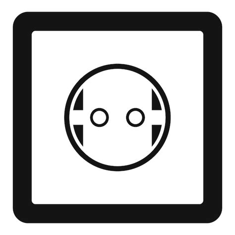 ヨーロッパの電源ソケットのアイコン 白い背景に分離された Web デザインのためのヨーロッパの電源ソケット ベクトル アイコンのシンプルな