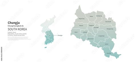Chungju Map City Map Vector Of South Korea Stock Vector Adobe Stock
