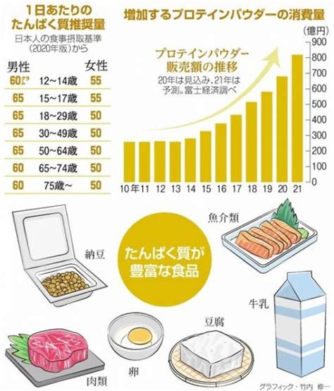 イラスト解説1日あたりのたんぱく質推奨量 withnewsウィズニュース