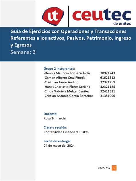 Grupo 2 Contabilidad Financiera 1 Pdf Contabilidad Industrias De
