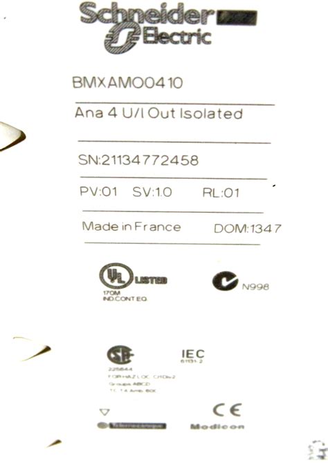NEW SCHNEIDER ELECTRIC BMXAMO ANALOG OUTPUT MODULE SB Industrial Supply Inc