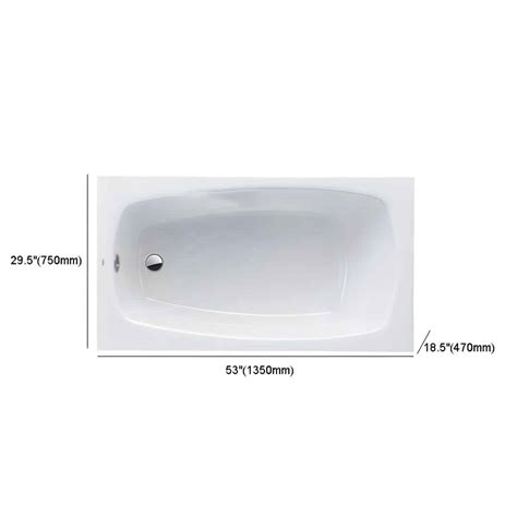 Acrylic Material White Rectangular Embedded Bath Tub With Overflow Trim OVeee