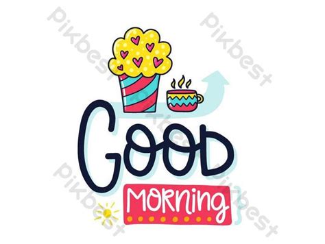 Good Morning Color Card With Quote Vector Graphic Element Png Images
