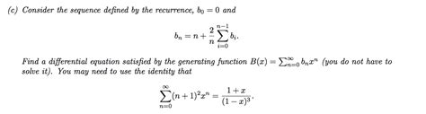 Solved Consider The Sequence Defined By The Recurrence B0