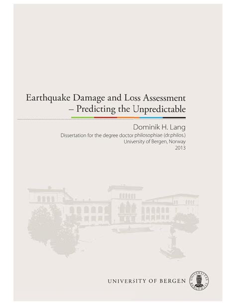 Pdf Earthquake Damage And Loss Assessment Predicting The Unpredictable