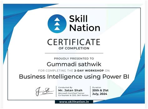 Completed Power Bi Workshop With Skill Nation Gummadi Sathwik Reddy Posted On The Topic Linkedin