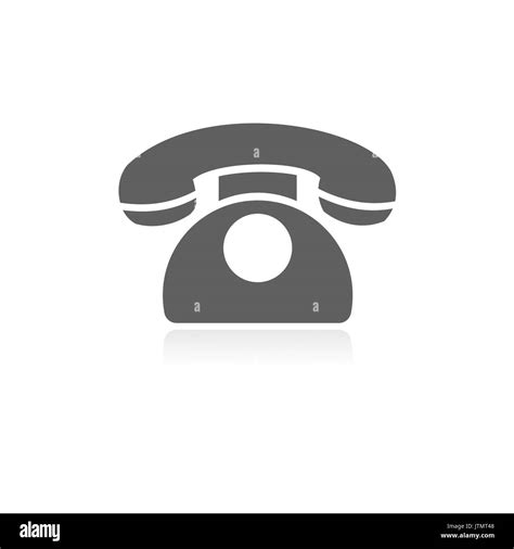 Classic Phone Icon With Reflection On A White Background Stock Vector
