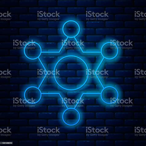 發光霓虹燈線 Hexagram 警長圖示隔離在磚牆背景上員警徽章圖示向量向量圖形及更多analog圖片 Analog 一個物體 偵探