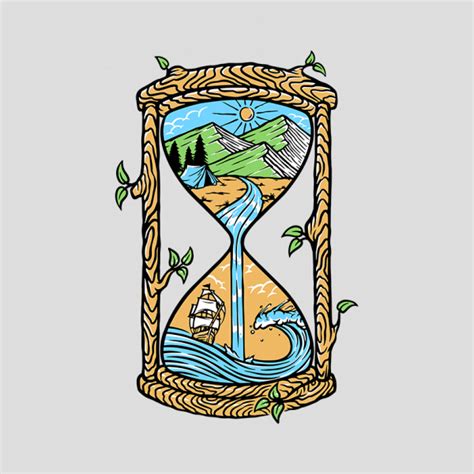 Natural Scenery On An Old Hourglass