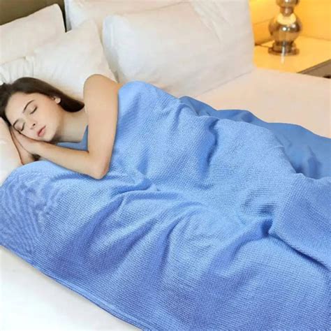 Buy 100 Cotton Waffle Weave Thermal Blanket Online Blue Dtex Homes