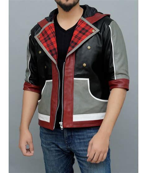 Kingdom Hearts Sora Cosplay Costume Hooded Leather Jacket