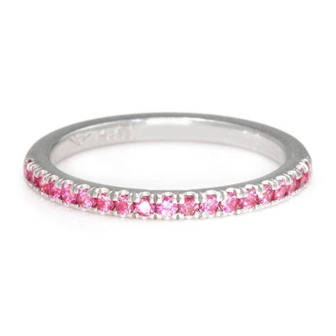 Round Ruby Stackable Wedding Band 14k White Gold 19ctw Once Upon A