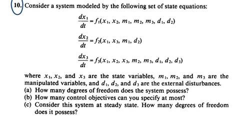 Solved 0 Consider A System Modeled By The Following Set Of