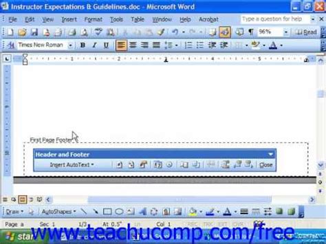 Microsoft Word Set Header First Page Only Word Desktoplidiy