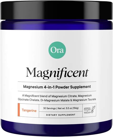 Ora Organic Magnesium Complex Powder Supplement 4 In 1