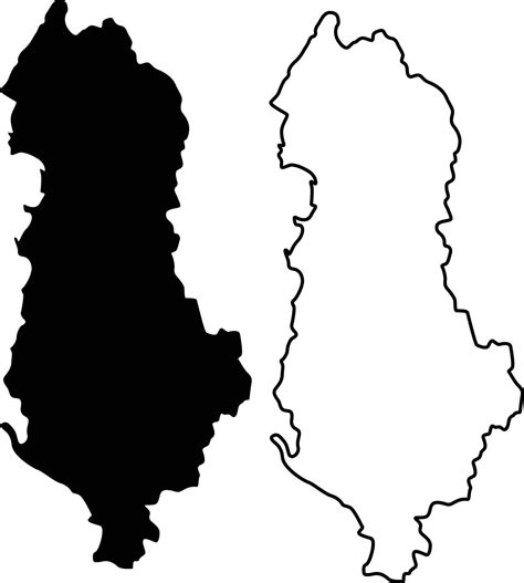 Map Of Albania Silhouette Flat And Outline Design 66407669 Vector Art At Vecteezy