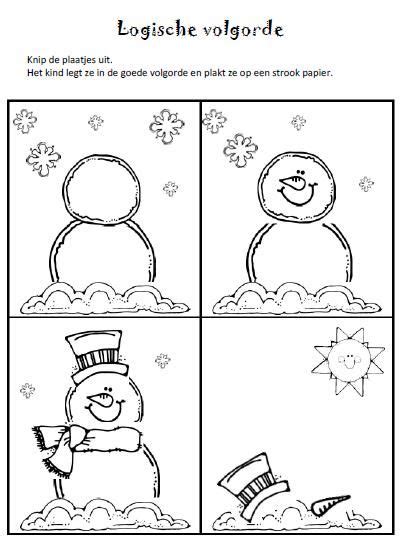 Logische Volgorde Thema Winterpret Werkbladen