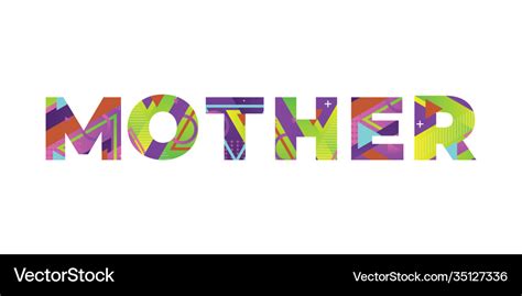 Mother Concept Retro Colorful Word Art Royalty Free Vector