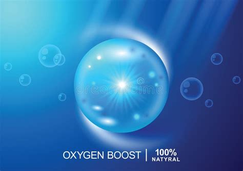 Oxygen O2 Molecule Models Blue Background Vector Illustration Oxygen Cosmetics Ecology And