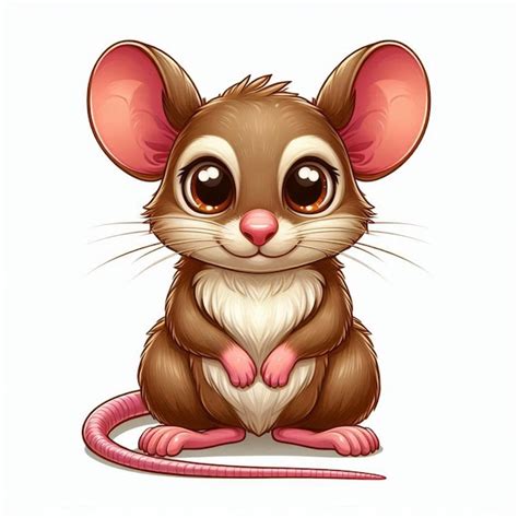 Милый вектор мыши Иллюстрация мультфильма на белом фоне Премиум Ai