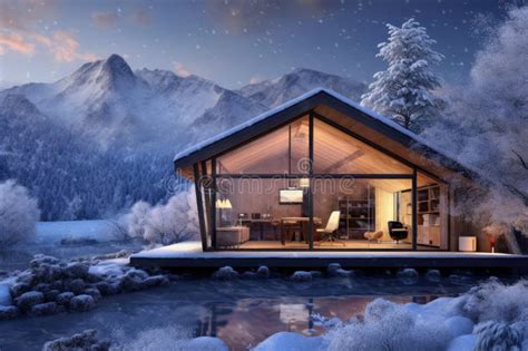 Self Sustainable Intelligent House Autonomous Cabin Futuristic Architecture Nomadic Lifestyle