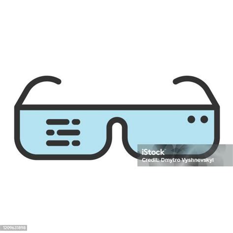 Ar 眼鏡填充輪廓圖示增強現實眼鏡彩色插圖用於 Web移動應用ui 設計和列印的虛擬和增強現實填充向量圖示ar Vr 未來技術概念向量圖形及更