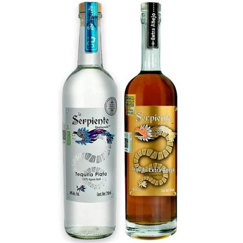 Tequila Serpiente Emplumada 100 Agave Azul Extra Añejo 750ml Plata