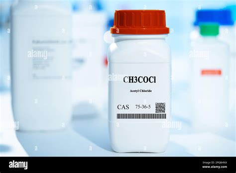 Ch3cocl Acetyl Chloride Cas 75 36 5 Chemical Substance In White Plastic
