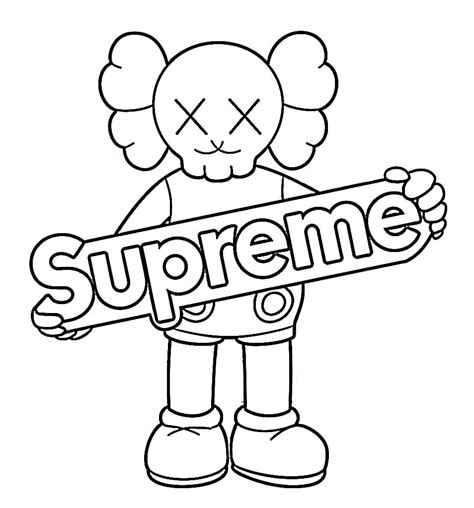 Kaws Coloring Pages Coloringlib