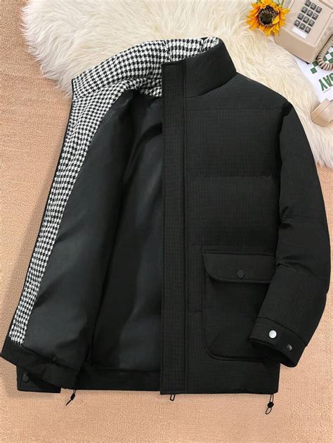 Manfinity Casaco Acolchoado Super Oversized Masculino Com Bolsos De Aba