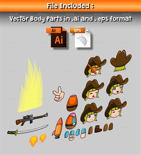 Cowgirl Cartoon 2d Game Character Sprite Game Character Sprite Cartoon