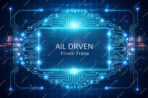 Ai Driven Digital Brain Frame Concept Minimalistic Border With Brainwave And Circuitry Patterns