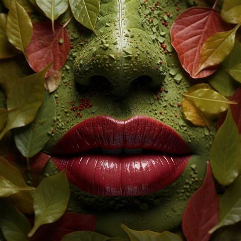 Premium AI Image | leaf lipstick