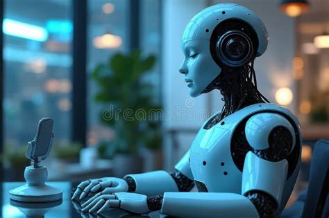 voice tech in modern robotics stock illustration illustration of
