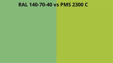 Ral 140 70 40 Vs Pms 2300 C Ral Colour Chart Uk