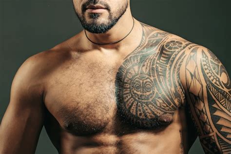 Premium Photo Handsome Brutal Man On Gray Wall
