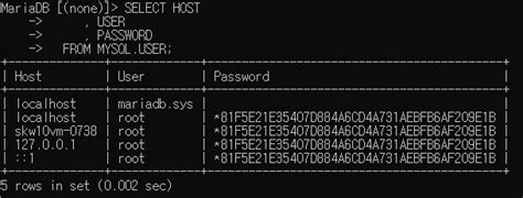 MariaDB 무작정 시작하기 유저 및 권한 관리