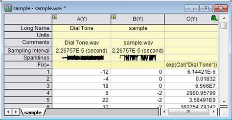 Help Online Origin Help Displaying Supporting Data In Worksheet