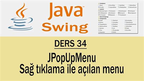 Java Swing 34 Jpopupmenu Sağ Tıklama Menusu Youtube