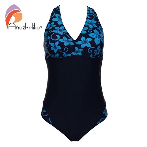 Andzhelika Women Swimwear One Pieces Swimsuits Pint Floral Patchwork