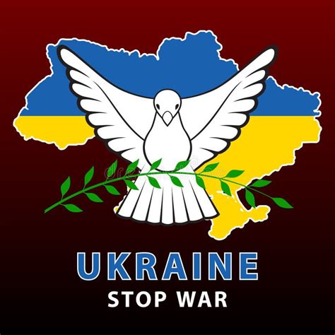 Ukraine Stop War Pray For Peace Ukraine Dove Of Peace Vector Illustration Stock Vector