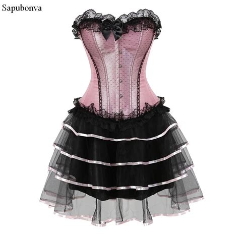 Sapubonva Lace Sexy Corsets For Women Plus Size Costume Overbust